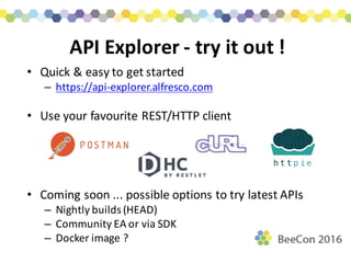 Alfresco REST API of the future ... is closer than you think | PPT