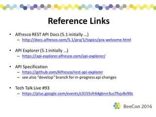 Alfresco REST API of the future ... is closer than you think | PPT