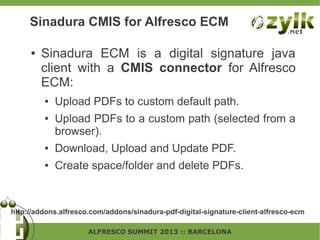 Alfresco Addons by Zylk in Alfresco Summit 2013 | PPT