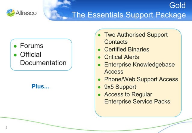 Alfresco support subscription services explained | PDF