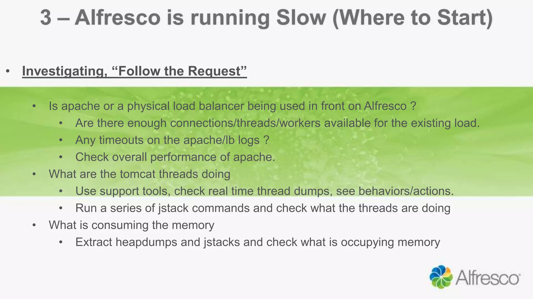 Alfresco tuning part2 | PPTX | Databases | Computer Software and Applications