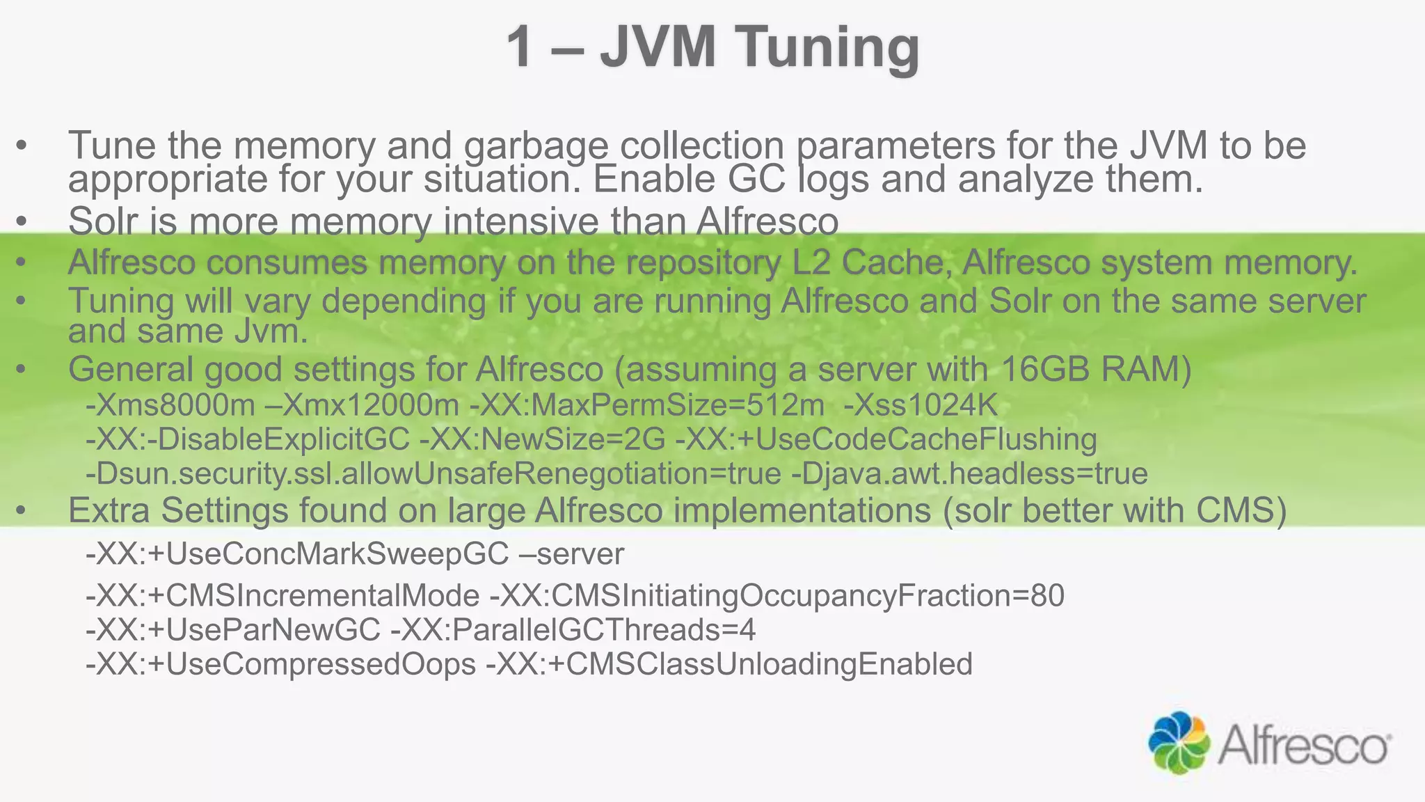 Alfresco tuning part2 | PPTX | Databases | Computer Software and Applications