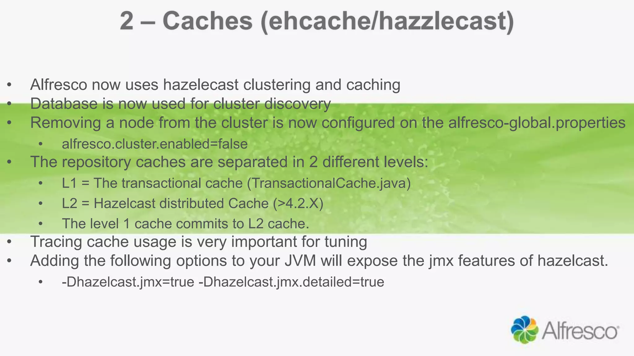 Alfresco tuning part2 | PPTX | Databases | Computer Software and Applications