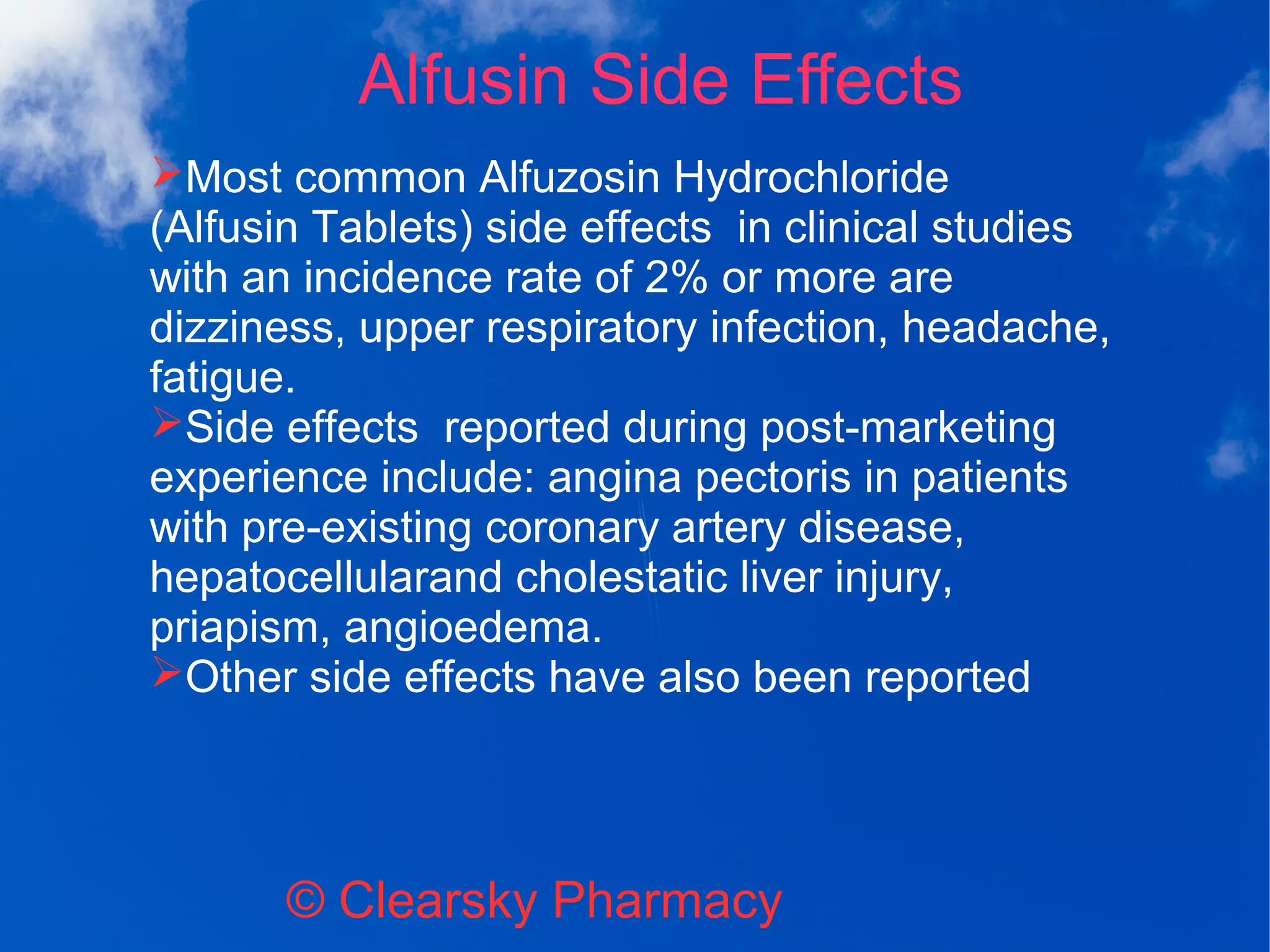 Alfusin (Alfuzosin Hydrochloride Tablets) | ODP