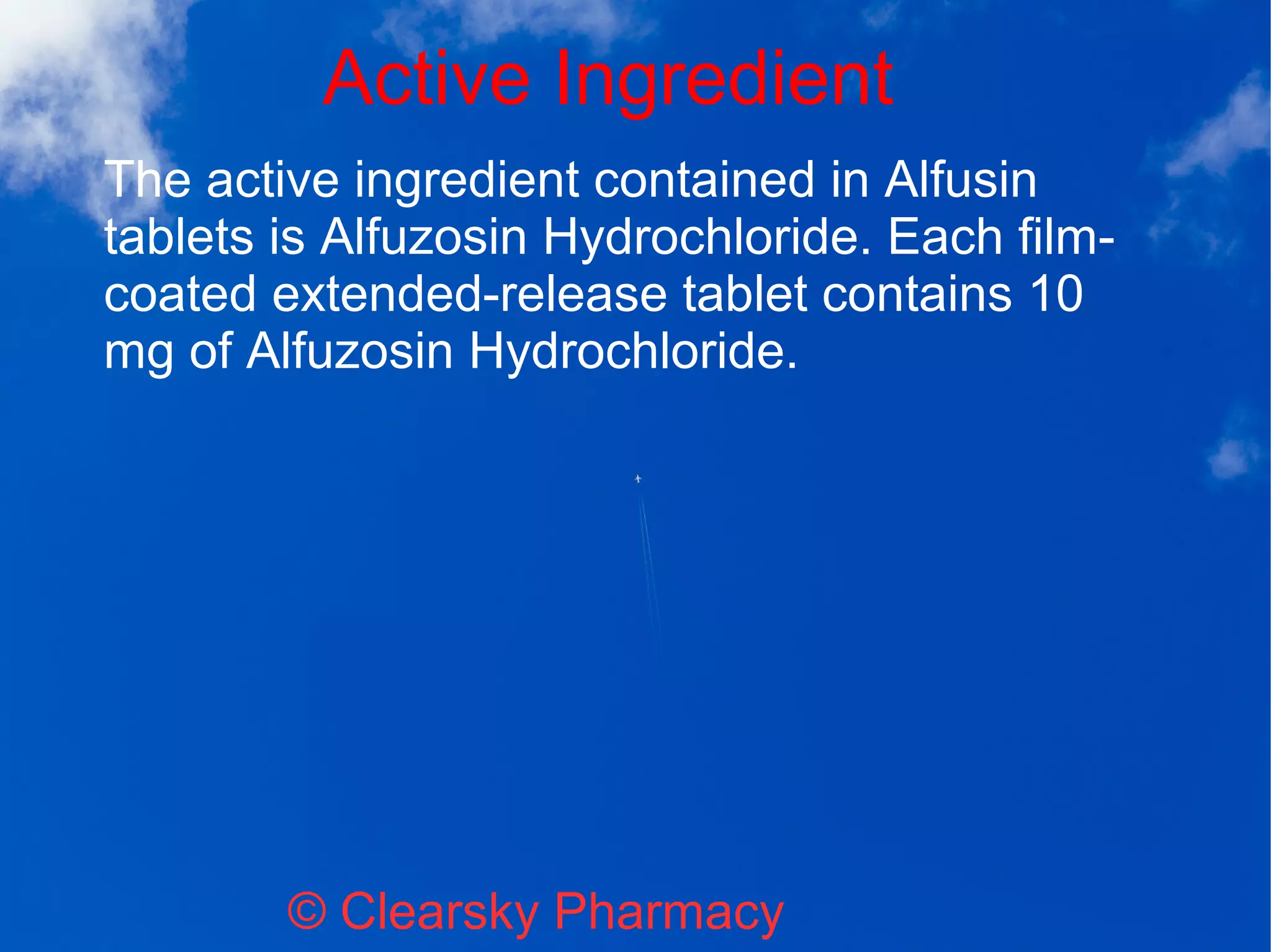 Alfusin (Alfuzosin Hydrochloride Tablets) | ODP