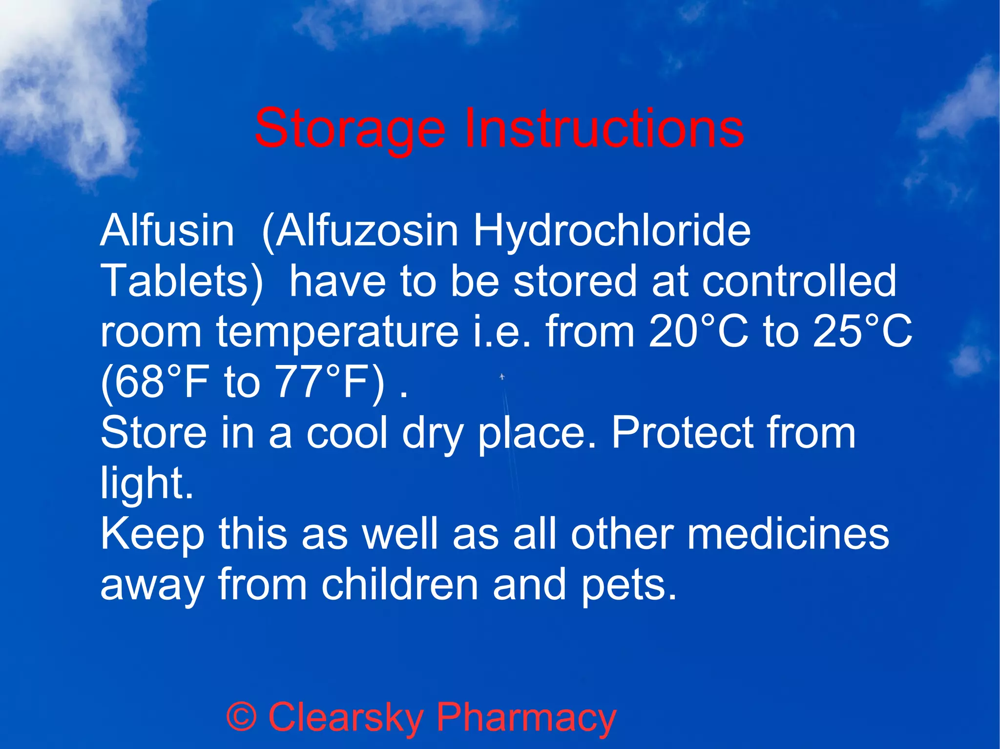 Alfusin (Alfuzosin Hydrochloride Tablets) | ODP