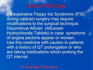 Alfusin (Alfuzosin Hydrochloride Tablets) | ODP