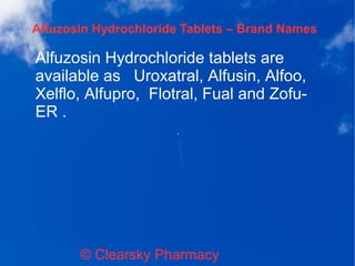 Alfusin (Alfuzosin Hydrochloride Tablets) | ODP