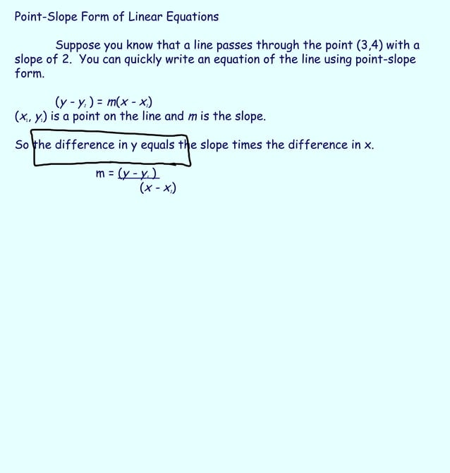 Alg. 1 day 60 6 4 point slope form | PDF
