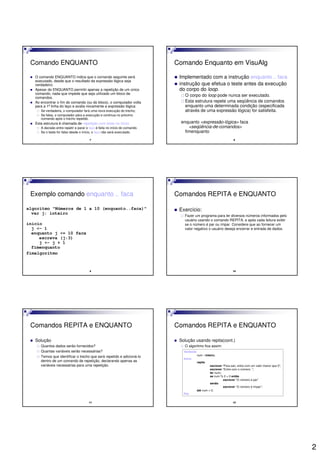 Alg aula 05-1 - estruturas de-repeticao tp1 (repita e enquanto) | PDF