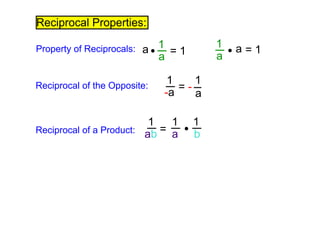 Alg 1 3.6 Reciprocals and Division | PDF