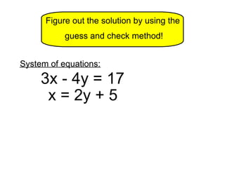 Alg1 8.2 Substitution Method | PDF