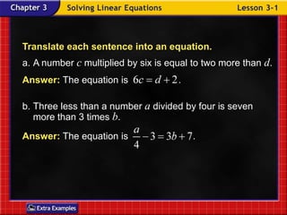 Alg1 lesson 3 1 | PPT