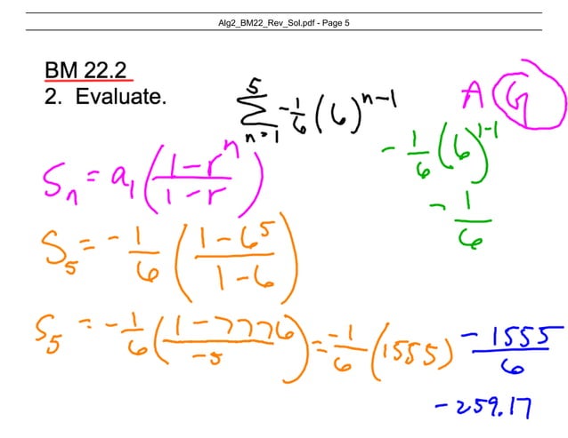Alg2 BM 22 Review | PPT