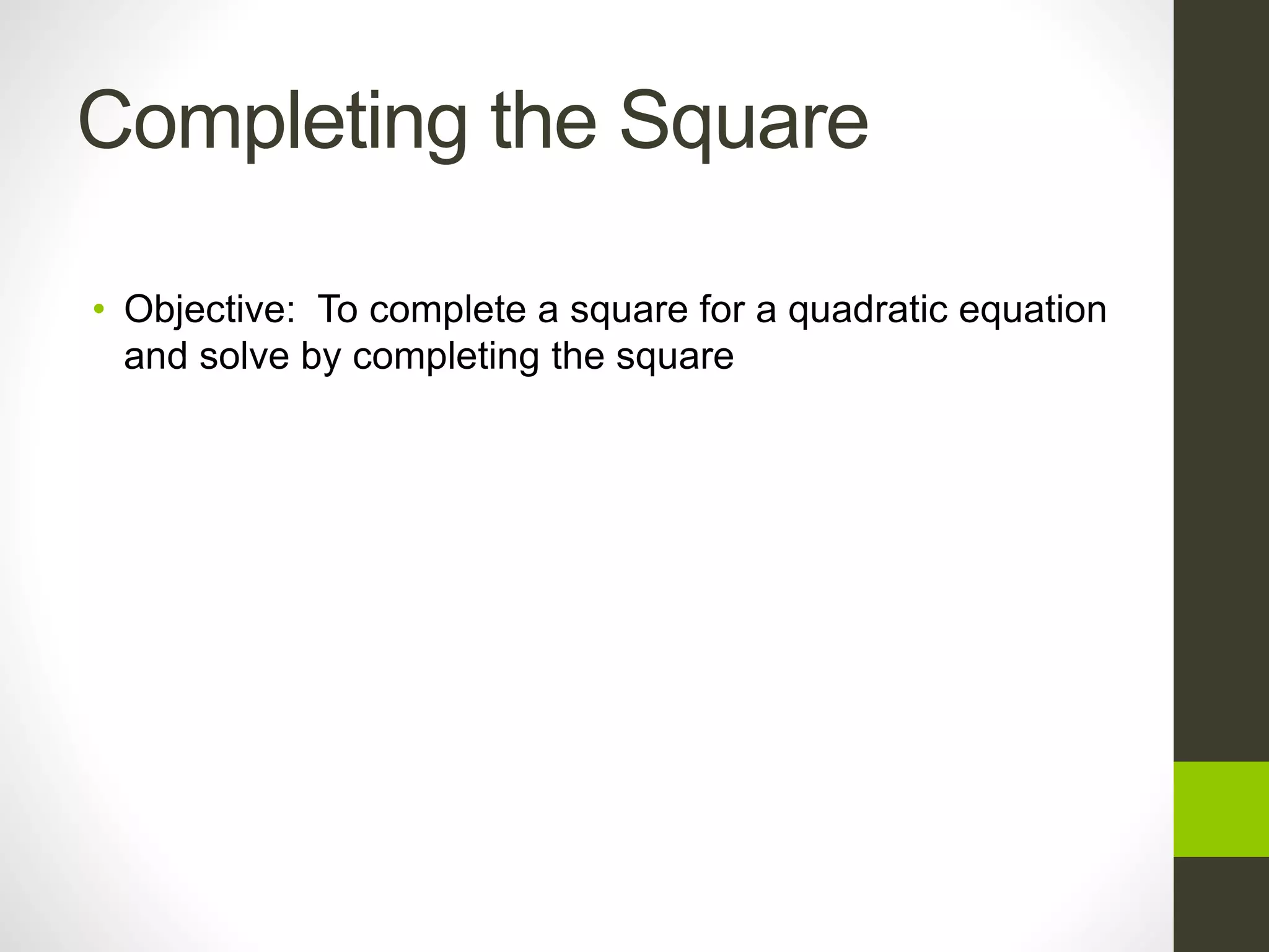 Alg 2 completing the square | PPTX
