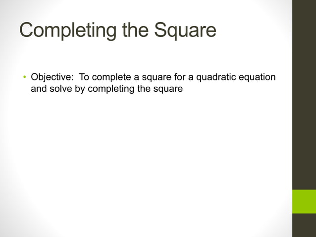 Alg 2 completing the square | PPT