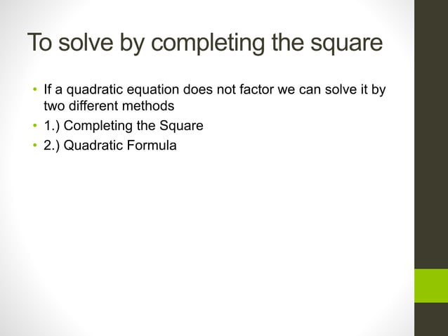 Alg 2 completing the square | PPT