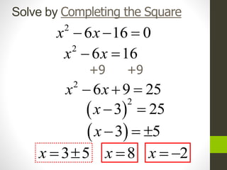 Alg 2 completing the square | PPT
