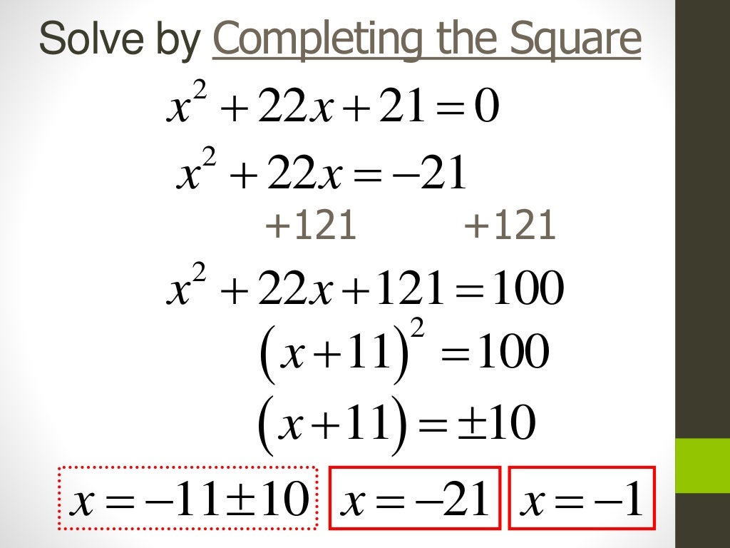 Alg 2 completing the square