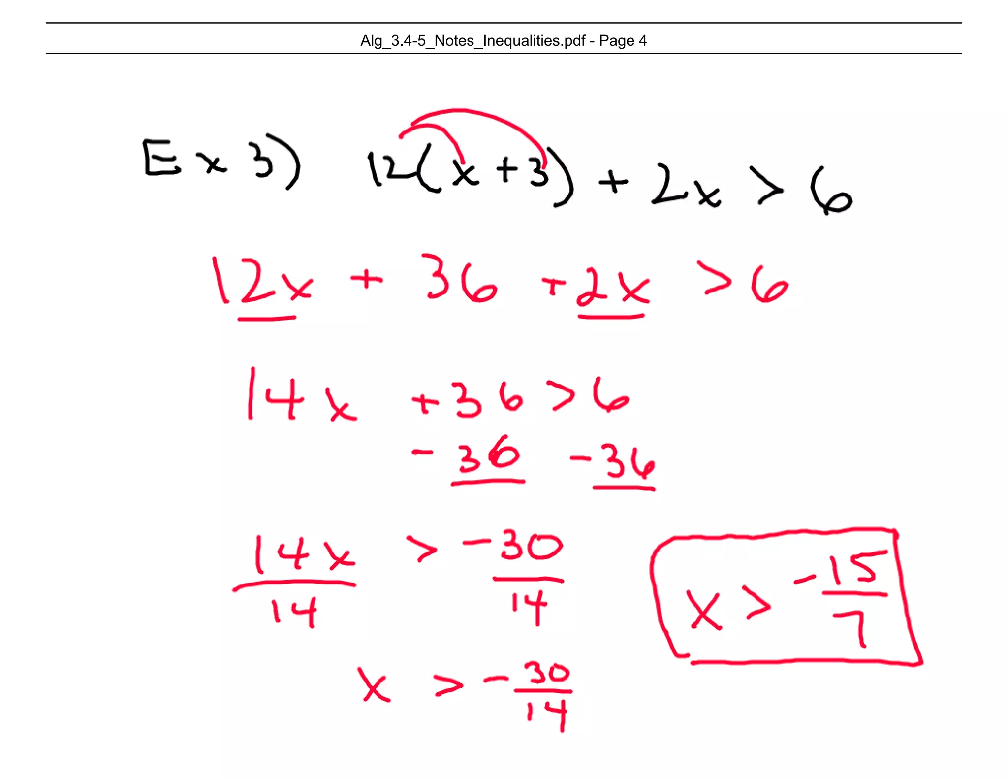 Alg 3.4-5 Notes Inequalities | PDF | Educational Assessment | Education