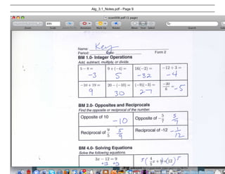 Alg 3 1 Notes Pdf