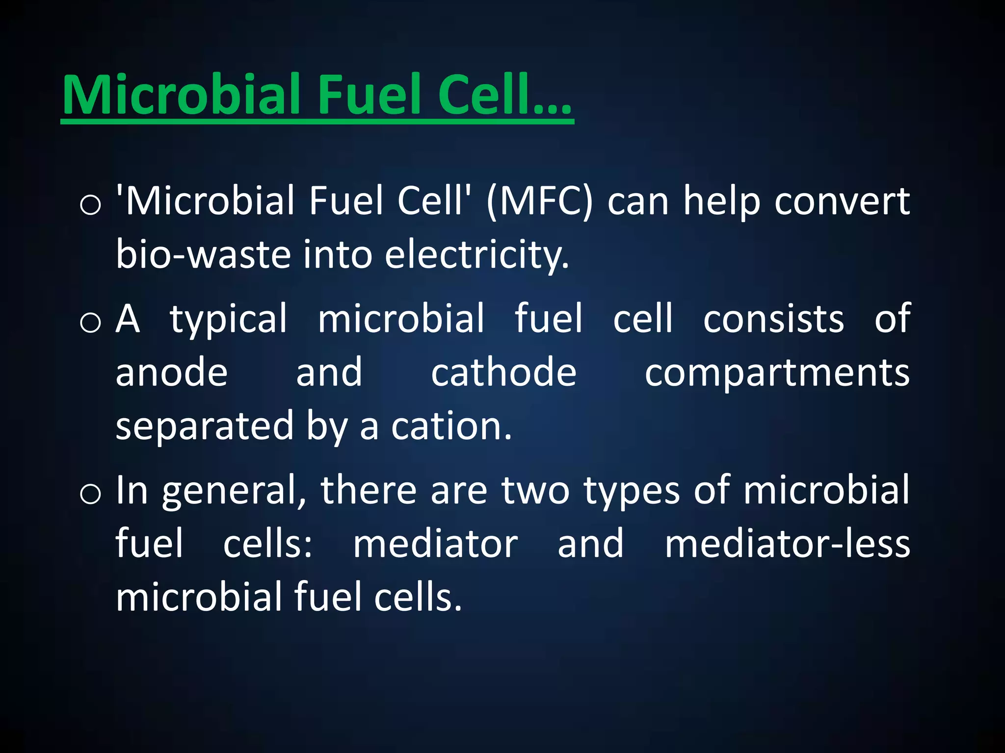 Energy From Algae Using Microbial Fuel Cells | PPTX