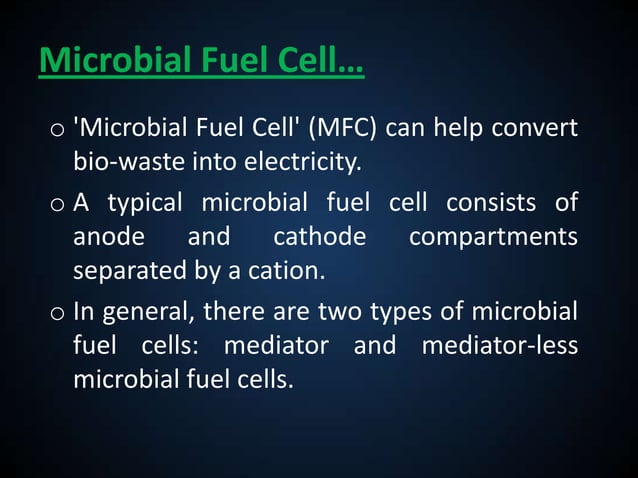 Energy From Algae Using Microbial Fuel Cells | PPTX