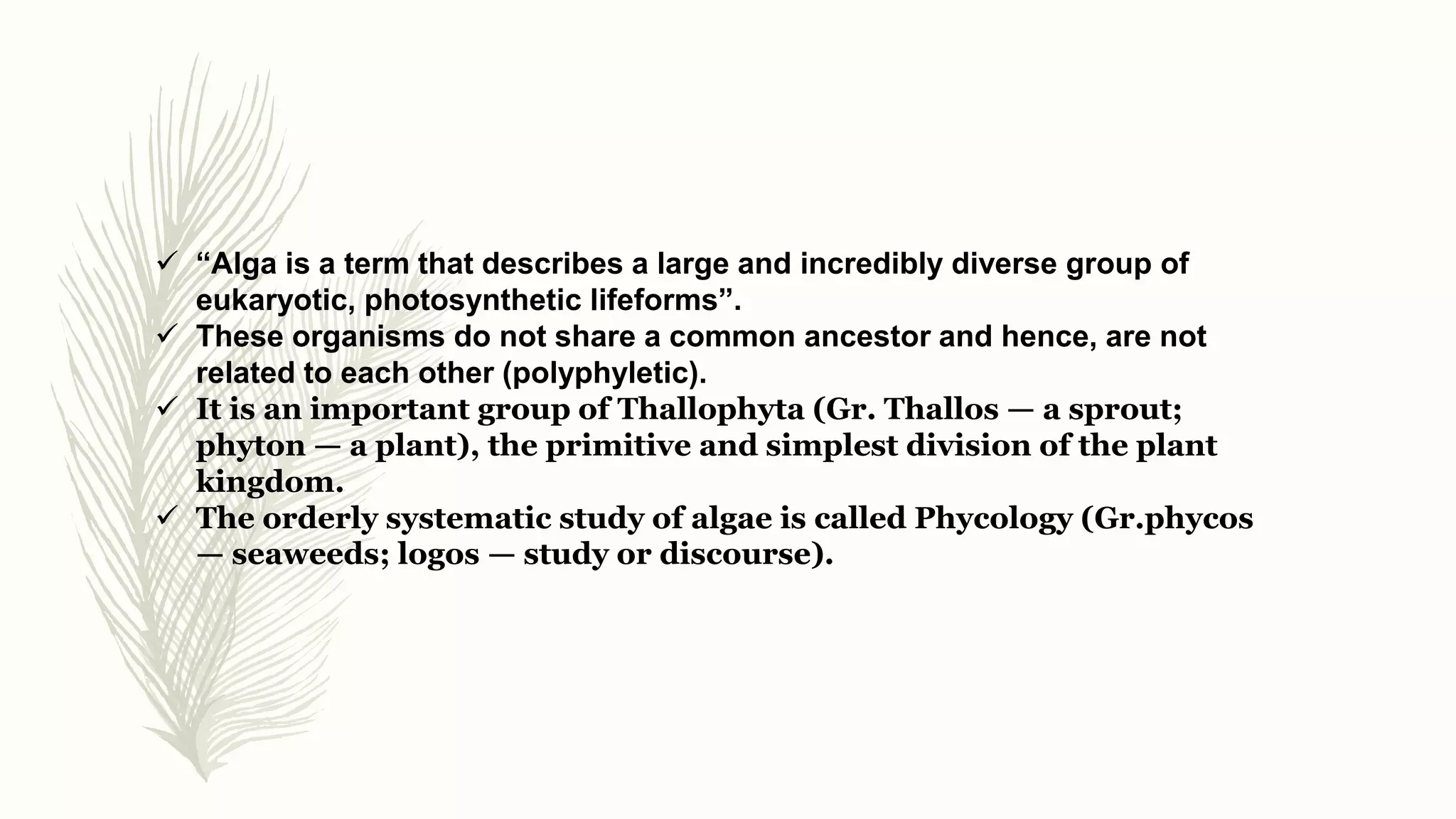 Algae (DIVERSITY OF MICROBES) | PPTX