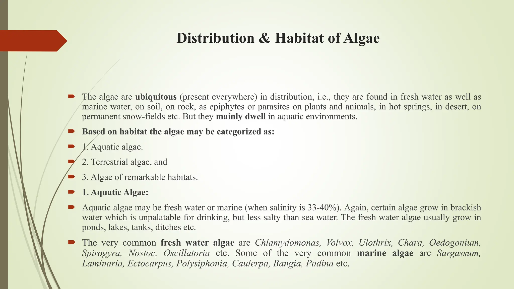 ALGAE - Habitat and Distribution for B.Sc Semester -I as per NEP ...