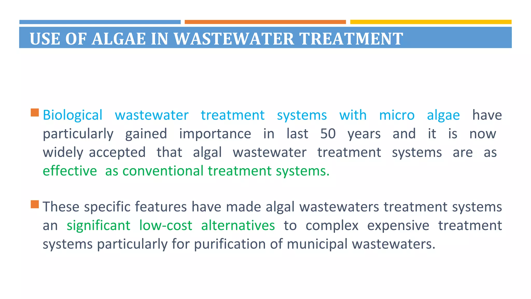 Use of Algae for waste water treatment | PPT