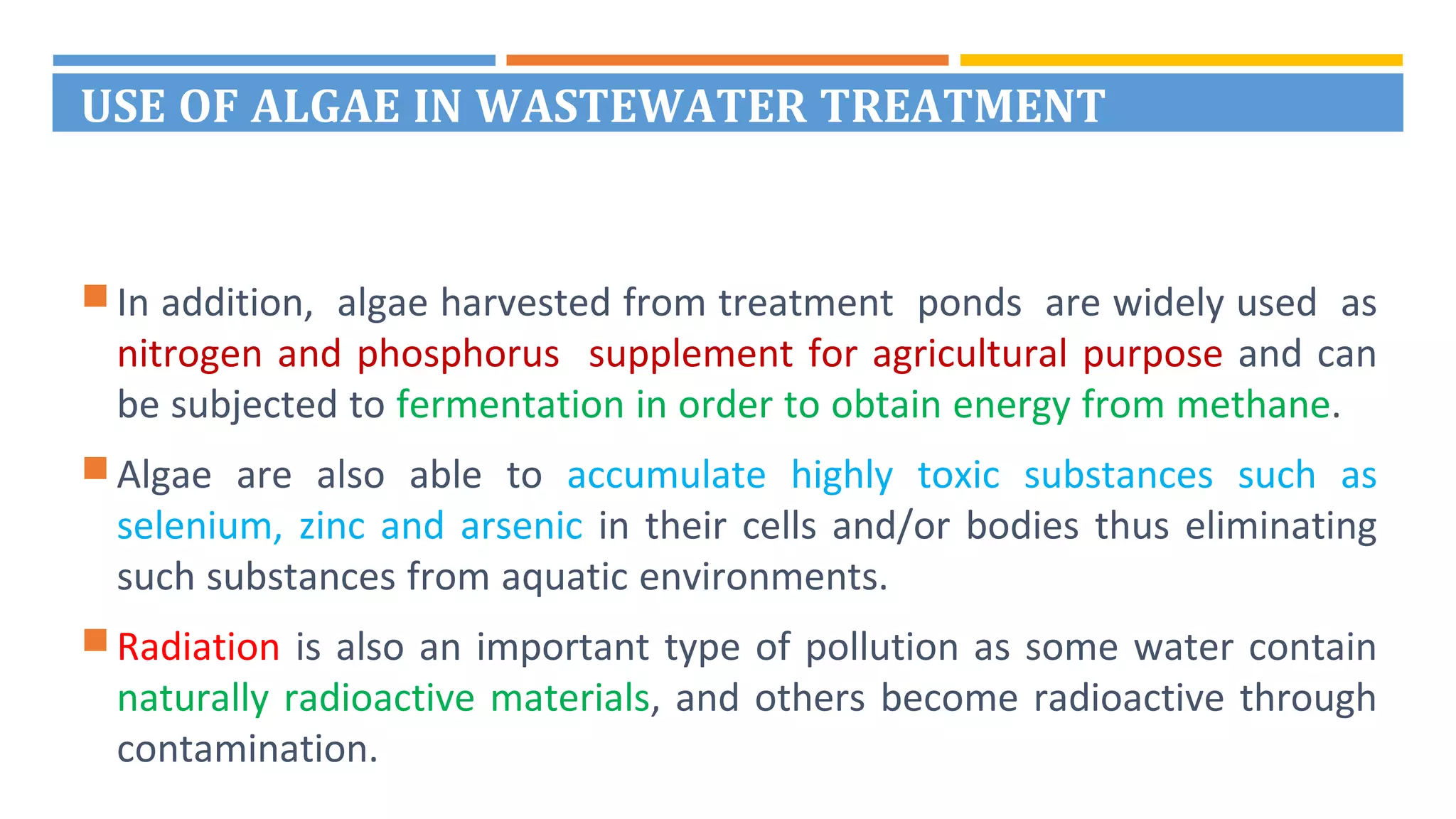 Use of Algae for waste water treatment | PPT