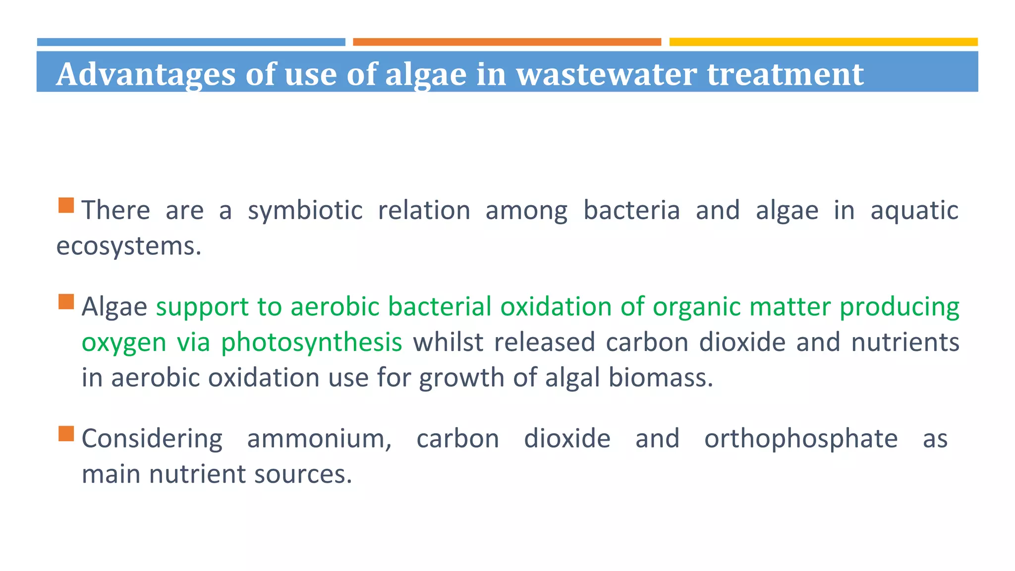 Use of Algae for waste water treatment | PPT