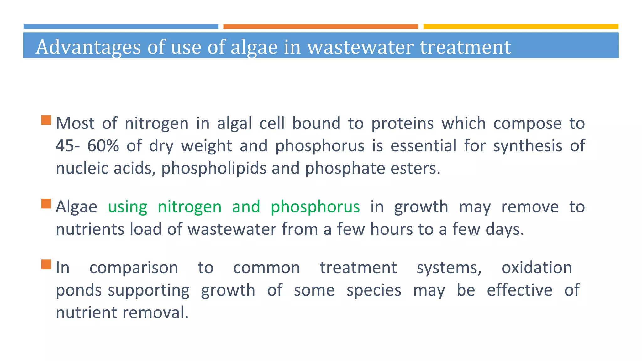 Use of Algae for waste water treatment | PPT