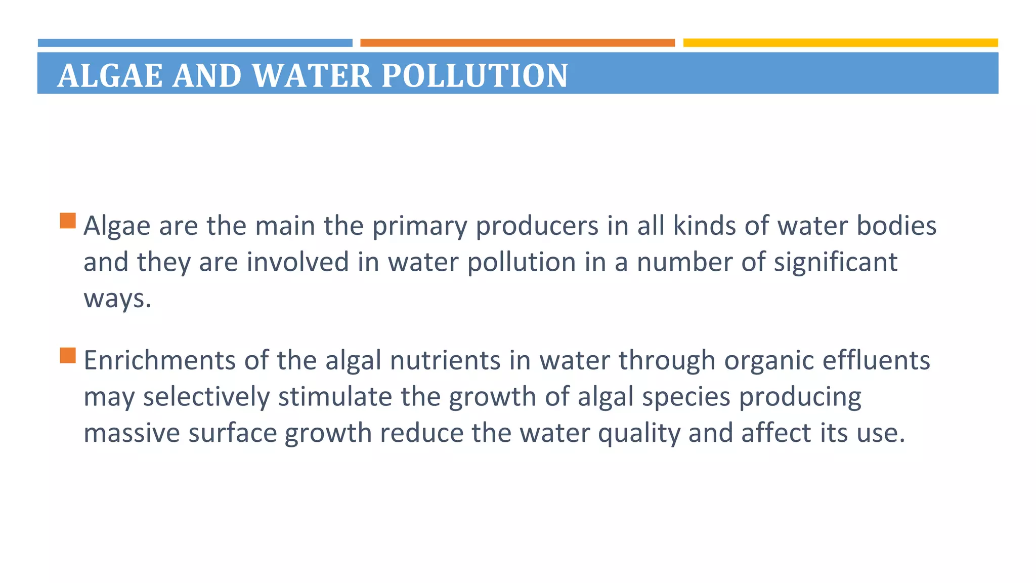Use of Algae for waste water treatment | PPT