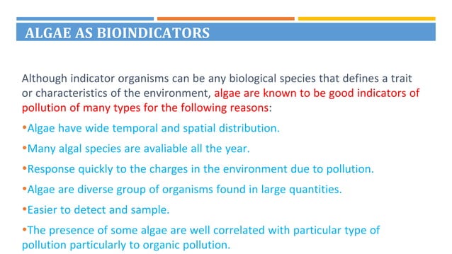 Use of Algae for waste water treatment | PPT