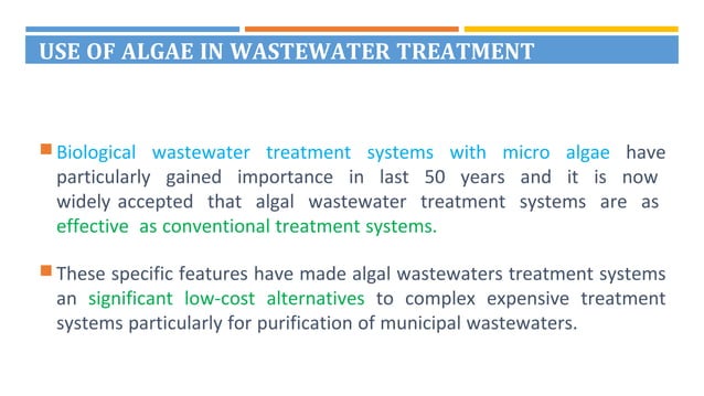 Use of Algae for waste water treatment | PPT
