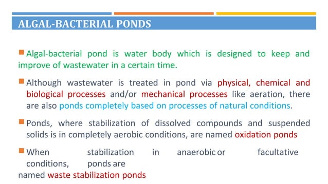 Use of Algae for waste water treatment | PPT