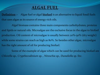 Algae as biofuel by Payal Das | PPT