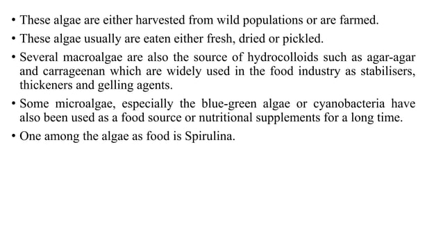 Algae as food | PPTX | Vegetarian Diets | Food & Drink