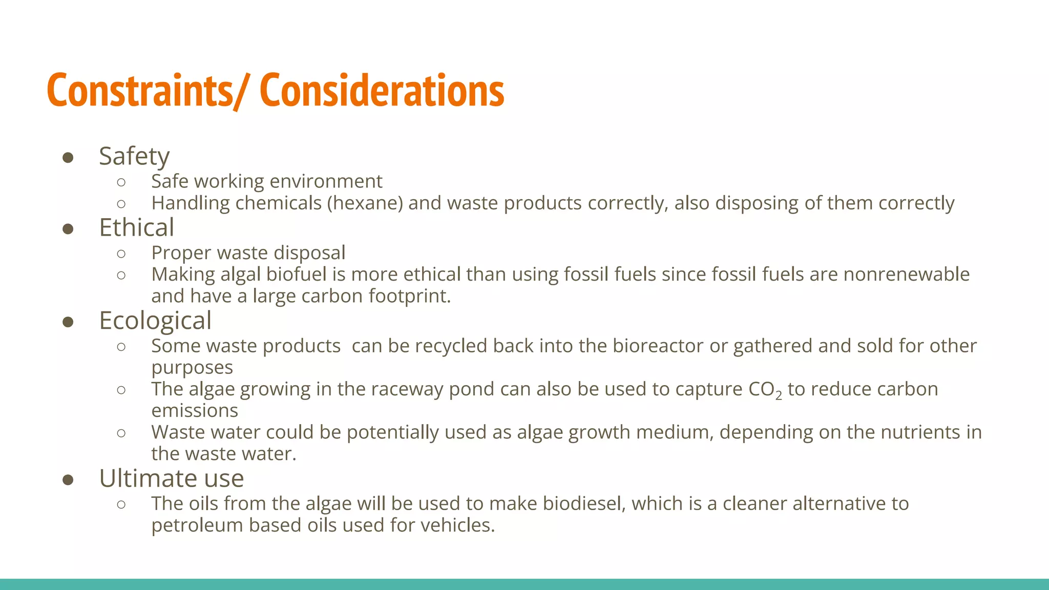 Algae biodiesel project | PPTX