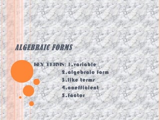 Algaebraic forms | PPT