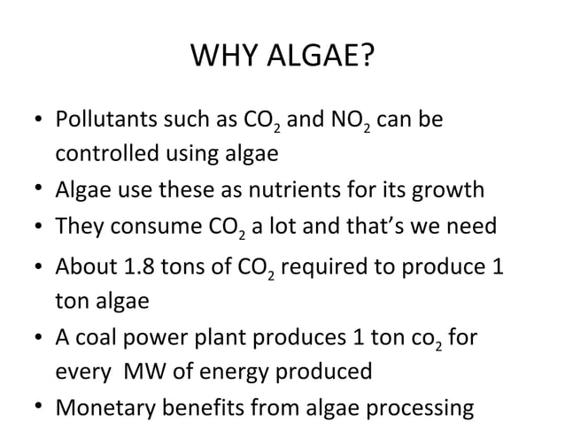 Algae based CO2 capture | PPT | Chemistry | Science