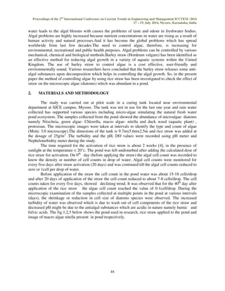 Algae control using rice straw | PDF