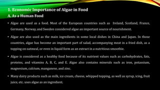 Algae economic importance | PPT