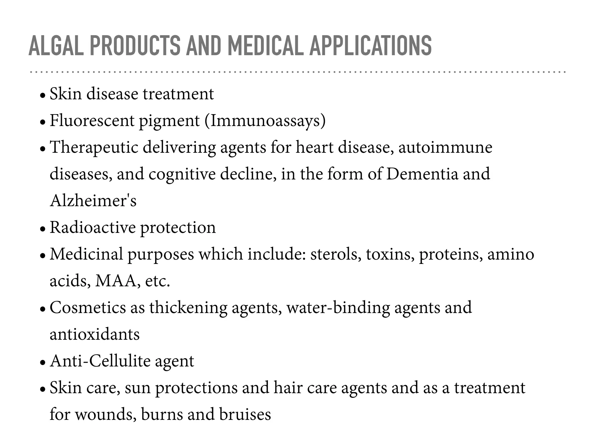 Algae Products and their Medical Applications | PDF