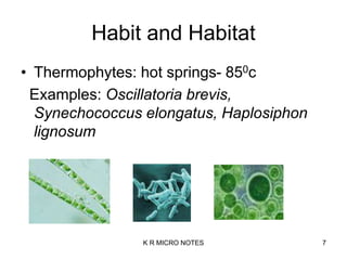 algae general features Habit and habitat | PPT