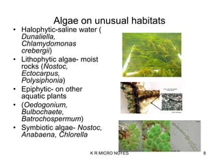 algae general features Habit and habitat | PPT
