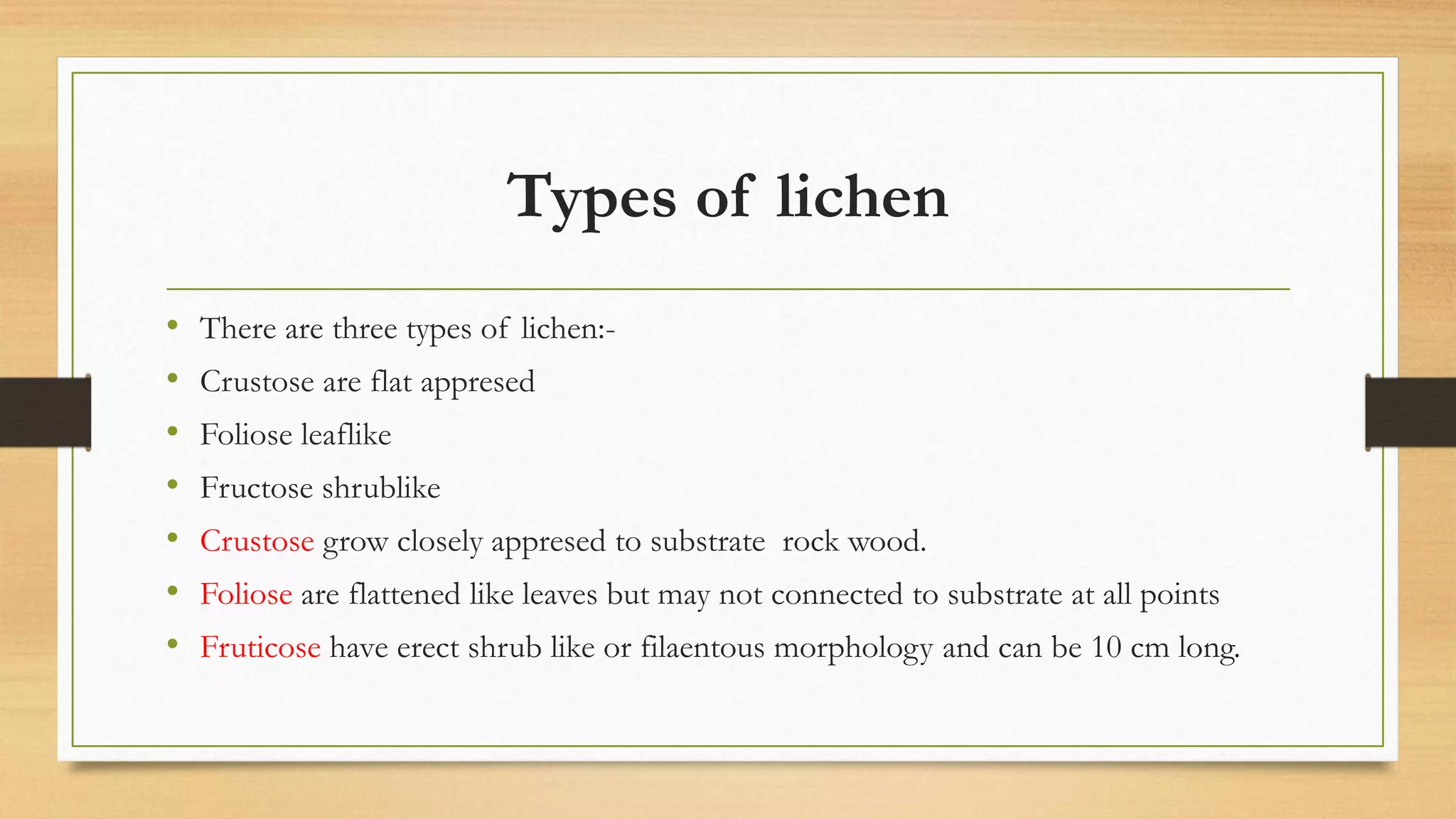 Characteristics of algea and lichens and their ecological importance ...
