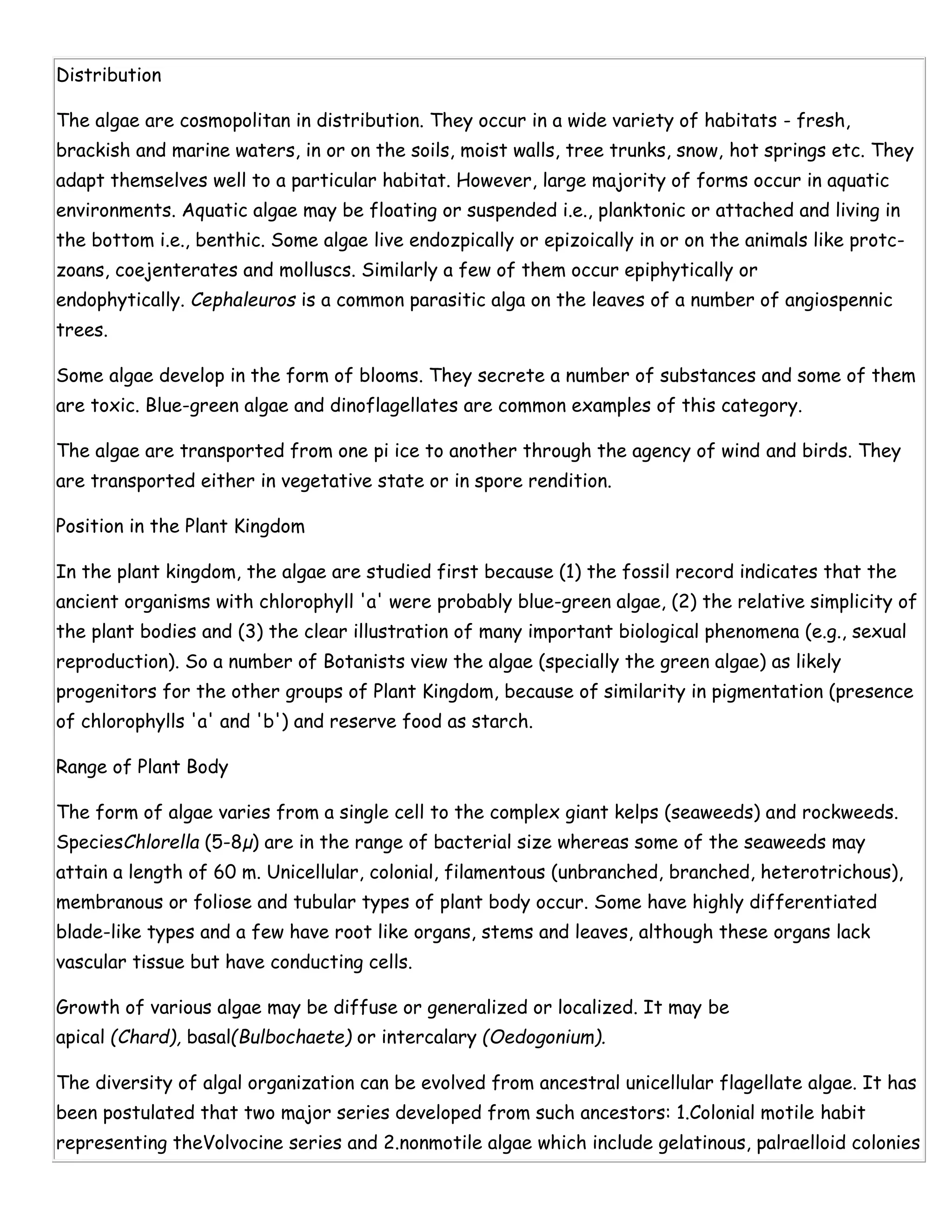 Algae notes (1) | PDF