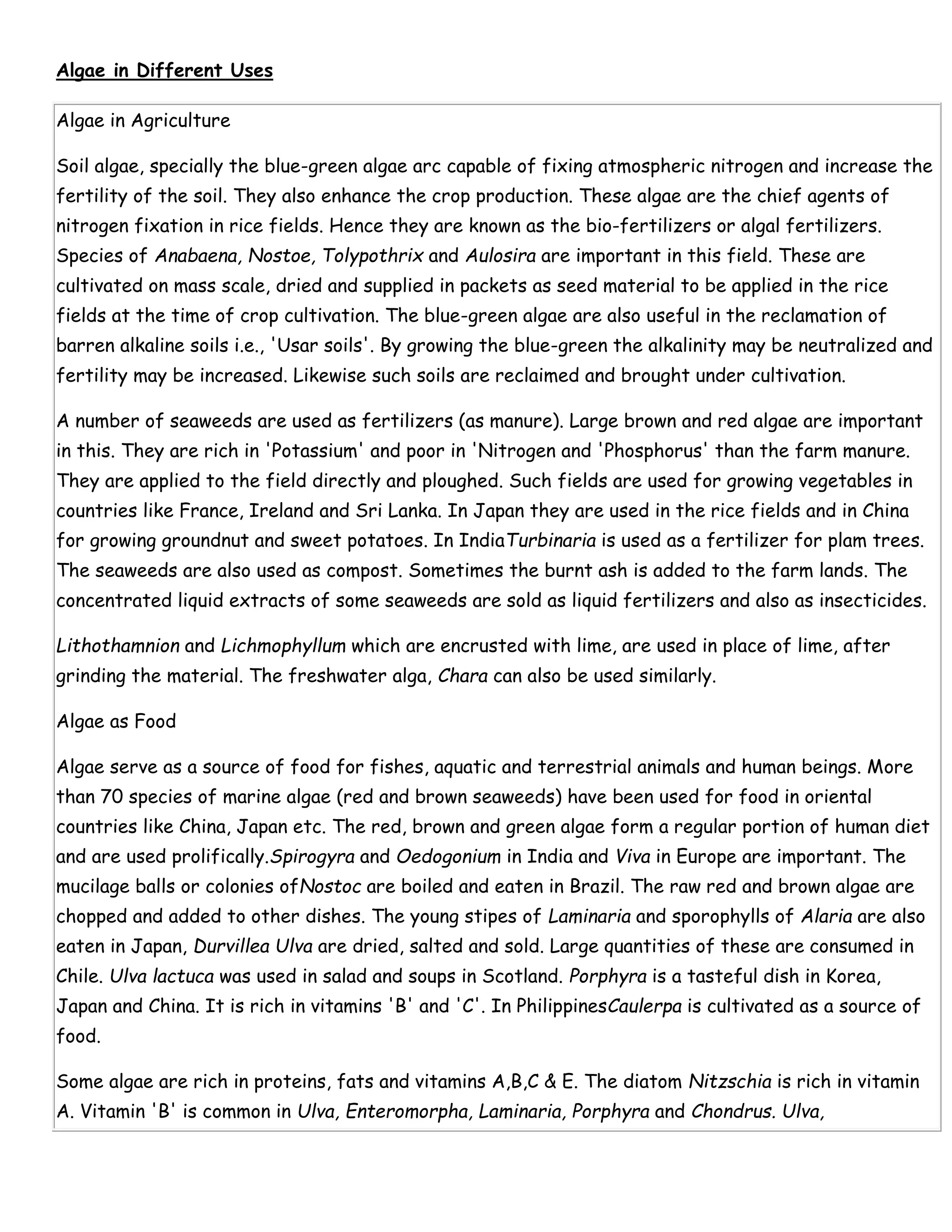 Algae notes (1) | PDF